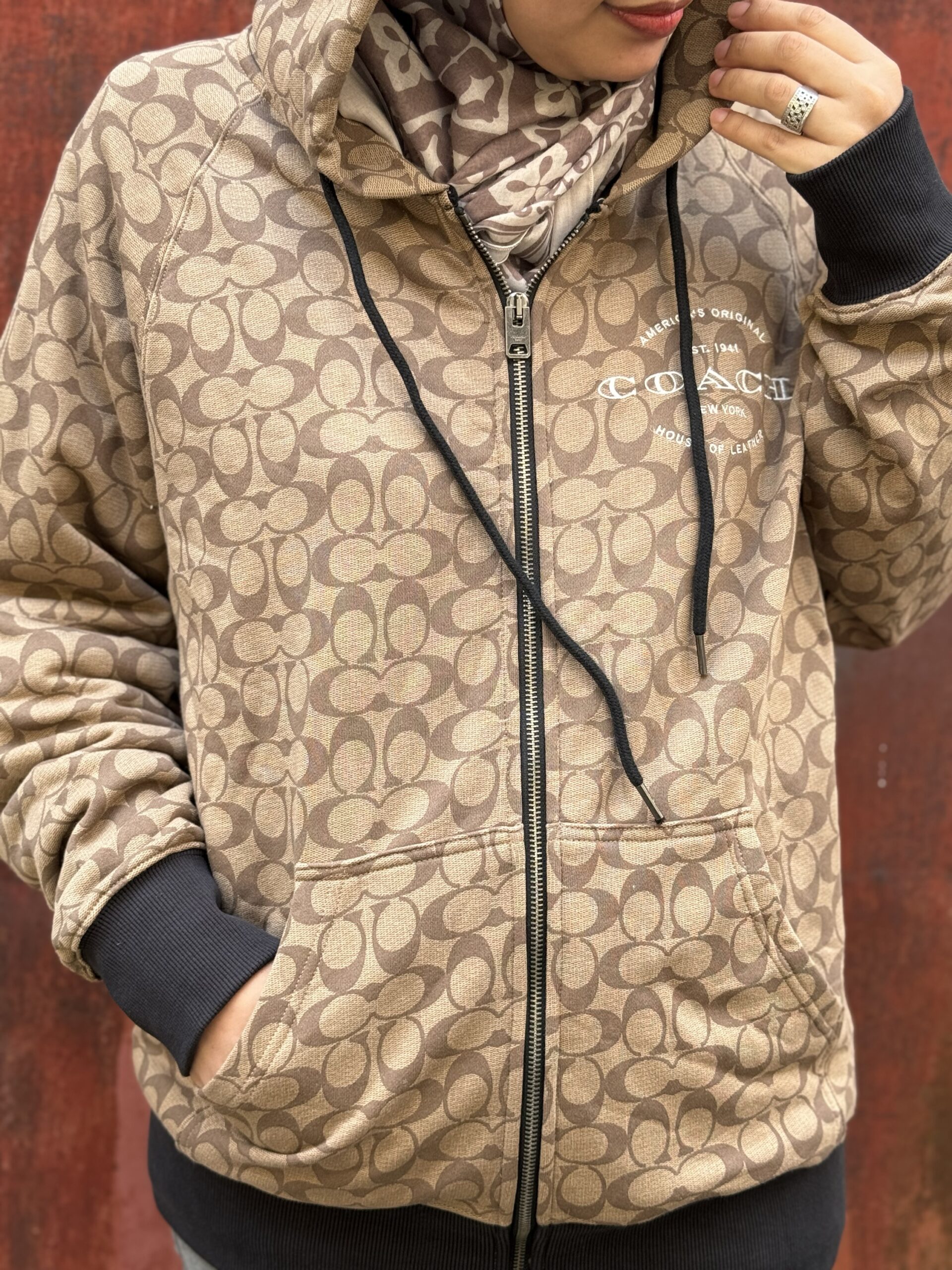 Coach Signature Zip Hoodie — Tyra Eusoff Store